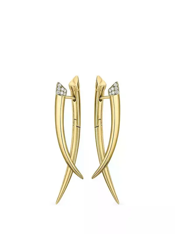SHAUN LEANE Sabre Diamond Crossover Earrings - Gold