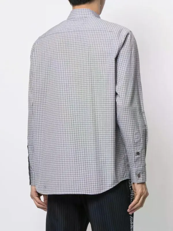 PORTS V Multi-pocket Gingham Check Shirt
