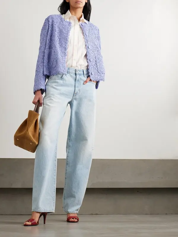 Etro Scalloped Corded Lace Jacket - Blue