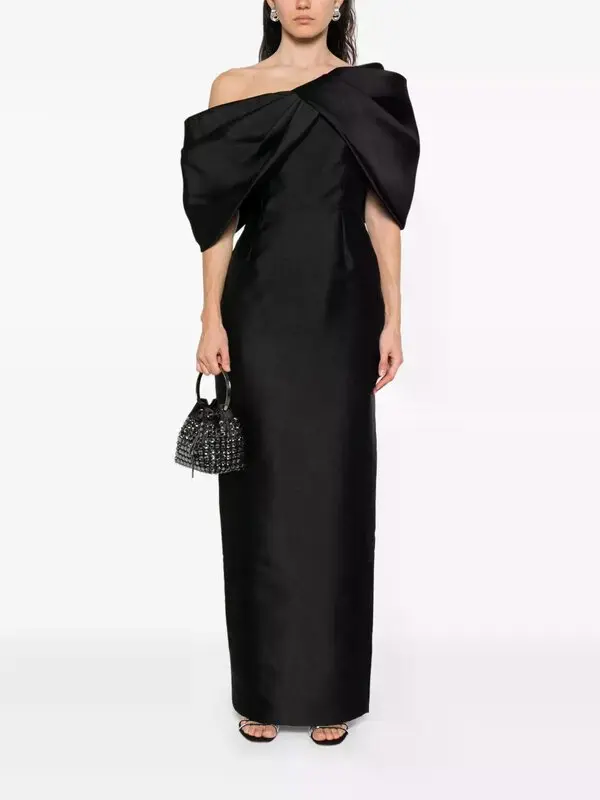 Solace London Asymmetric Neck Gown