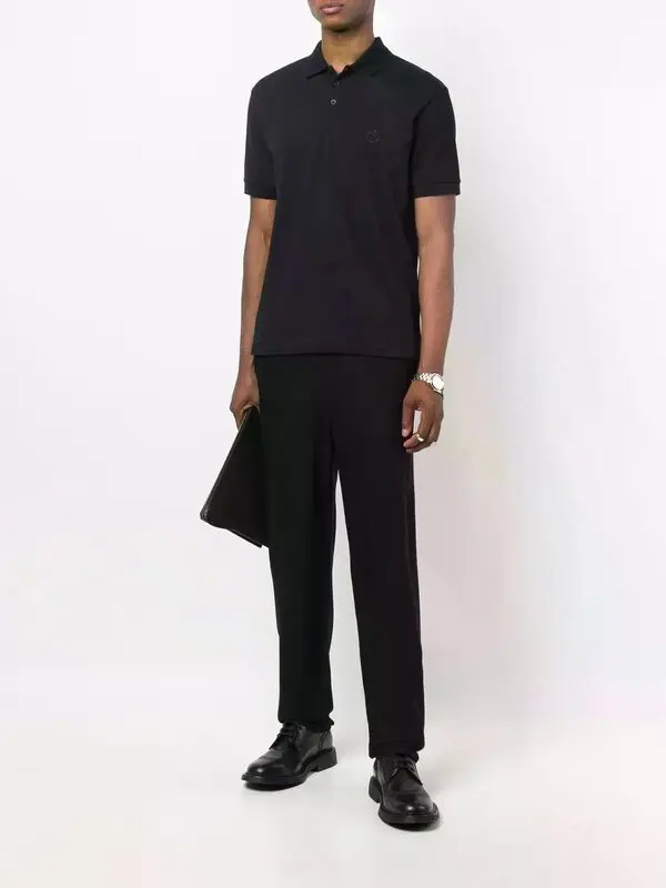 Giorgio Armani Logo-embroidered Polo Shirt - Blue