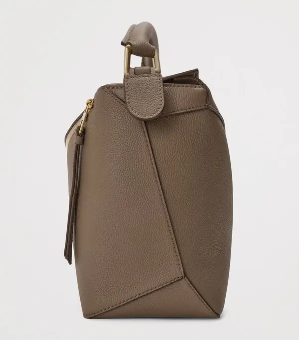 Loewe Medium Leather Puzzle Edge Top-handle Bag - Brown