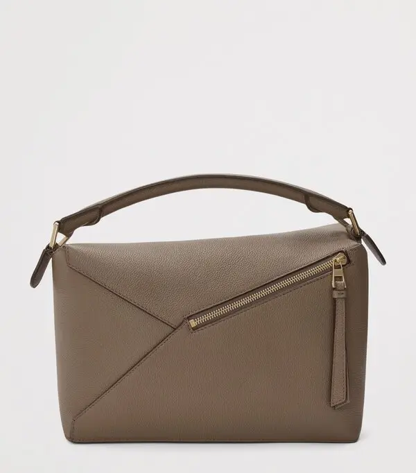 Loewe Medium Leather Puzzle Edge Top-handle Bag - Brown