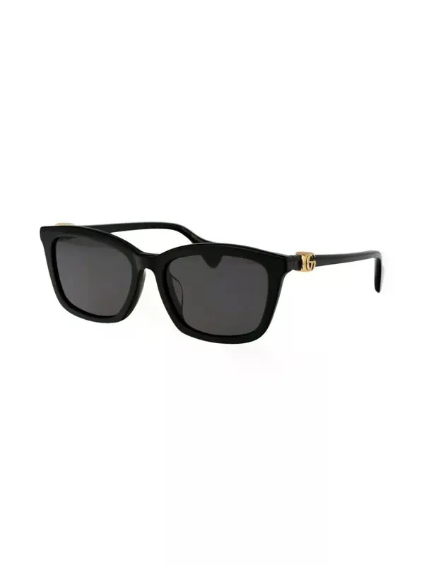 Gucci Acetate Square Frame Sunglasses With Logo Plaque - Black