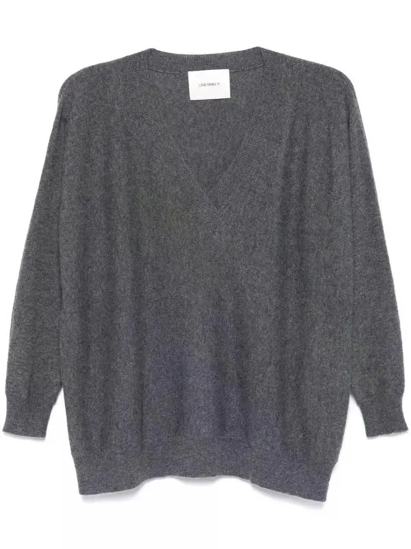 LISA YANG Kenny Cashmere V-neck Sweater - Grey