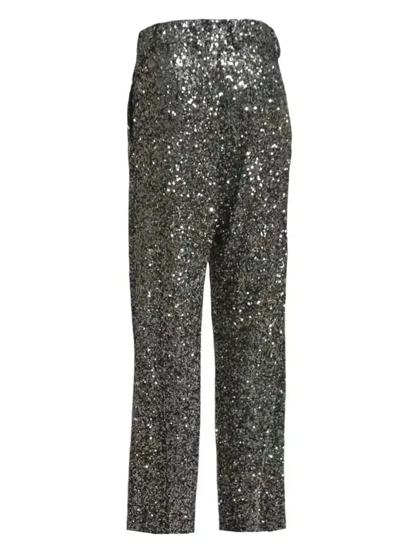 NINEMINUTES Sequin-embellished Straight Leg Trousers