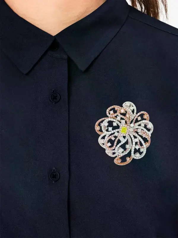 HYT JEWELRY Diamond Pendant And Brooch - Silver