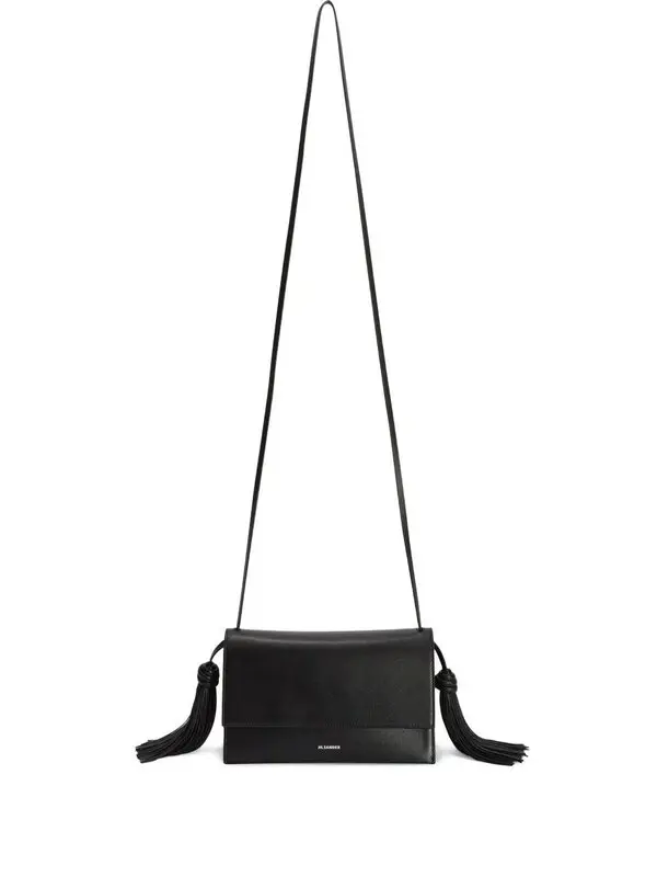 JIL SANDER Tassel Cross Body Bag - Black
