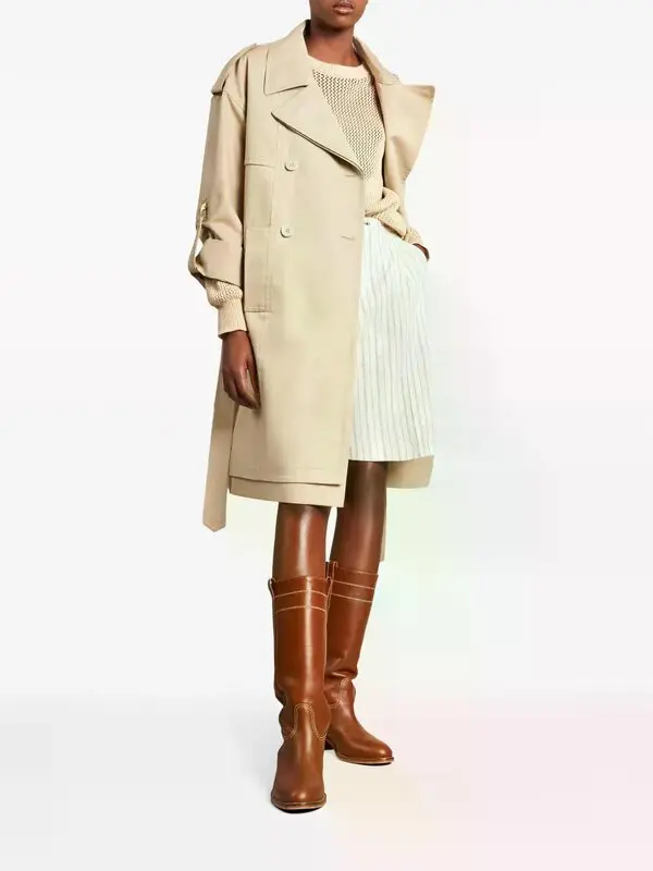 FAY Double-breasted Cotton Trench Coat