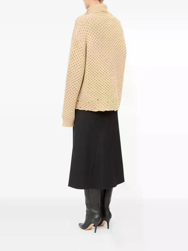 MAISON MARGIELA Beige Quilted Knit Sweater With Scarf