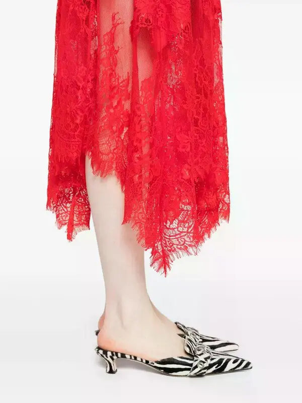 NISSA Lace Trim Midi Dress