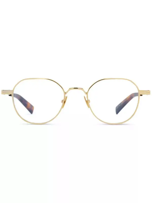 Saint Laurent Tone Metal Round Frame Eyeglasses - Gold