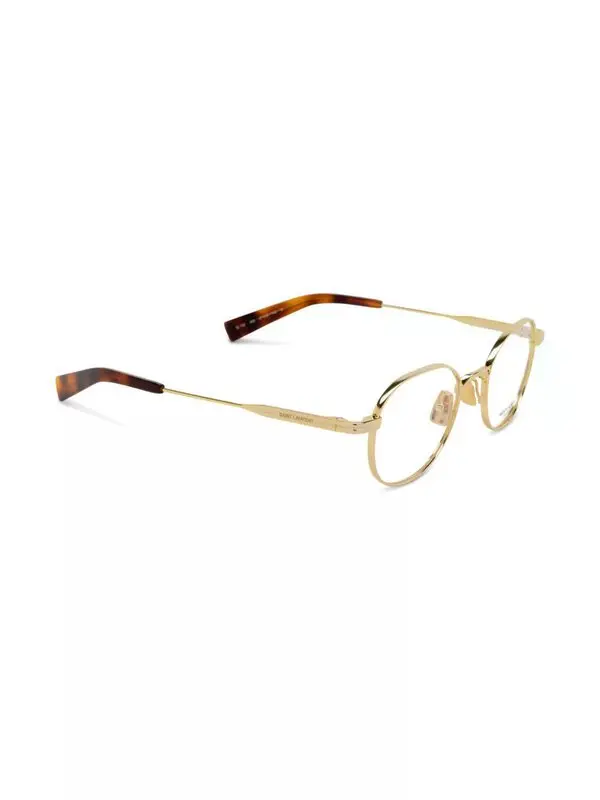 Saint Laurent Tone Metal Round Frame Eyeglasses