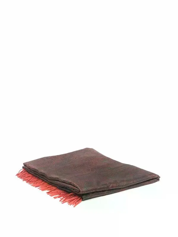 Etro Paisley-print Cashmere Throw - Orange