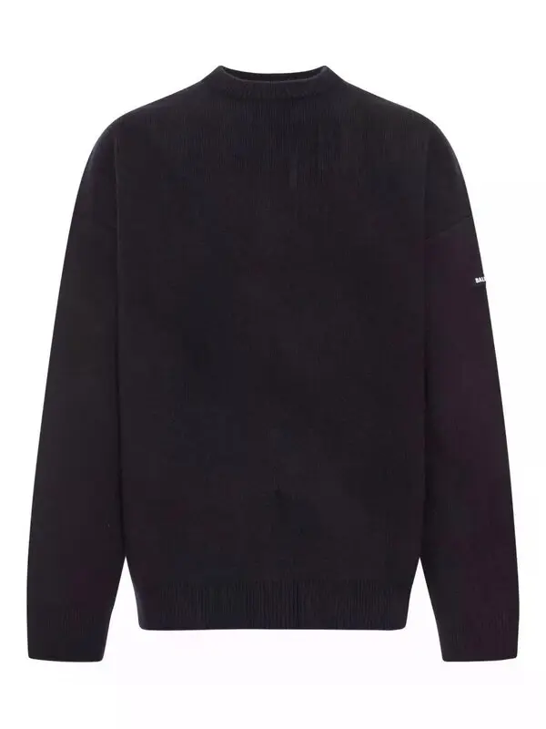Balenciaga Virgin Wool Logo Patch Sweater