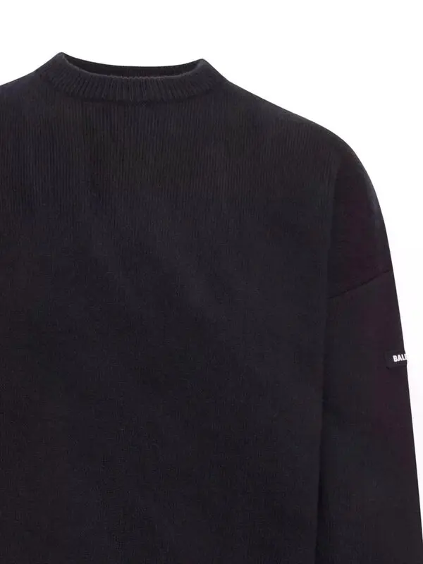 Balenciaga Virgin Wool Logo Patch Sweater