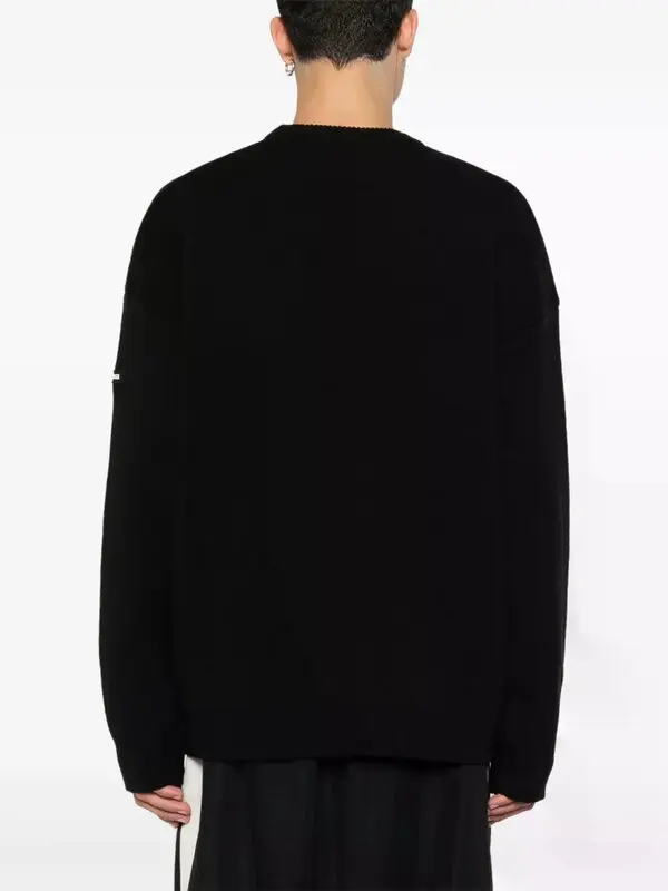 Balenciaga Virgin Wool Logo Patch Sweater