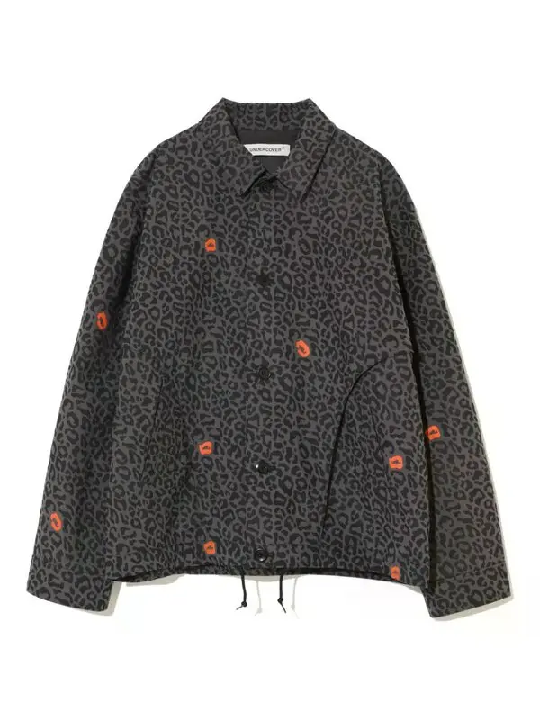 Undercover Leopard-print Jacket With Contrasting Detail