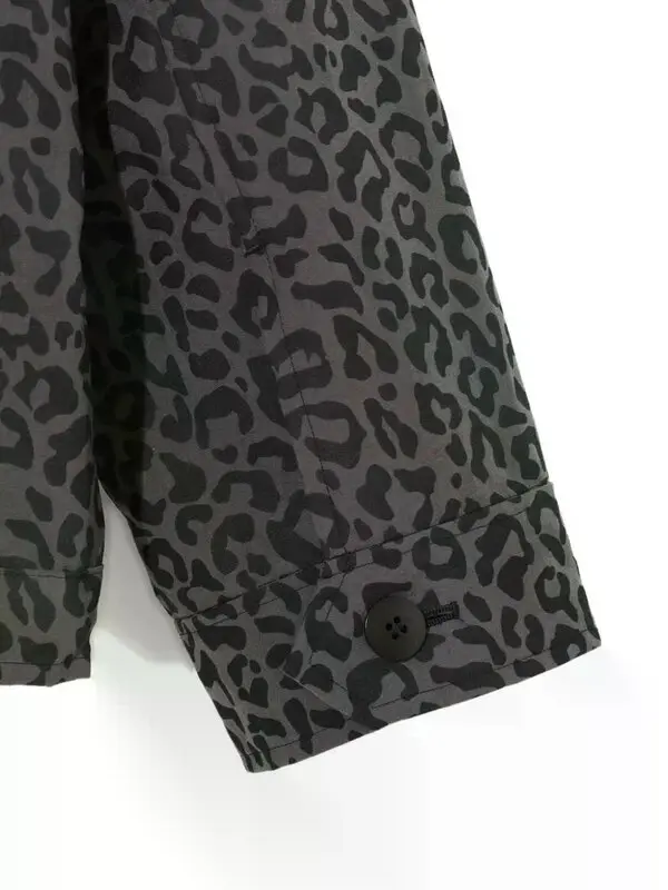 Undercover Leopard-print Jacket With Contrasting Detail