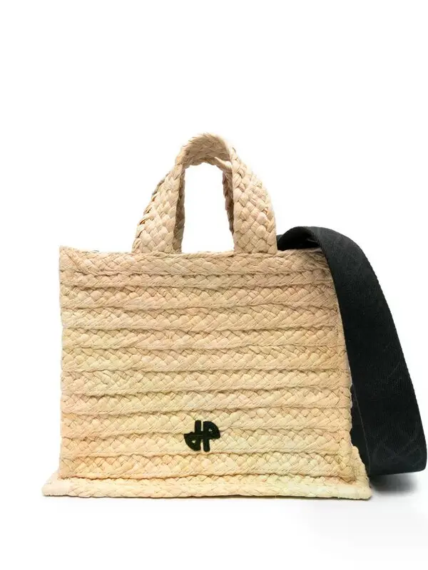 PATOU Small Jp Raffia Tote Bag - Neutrals