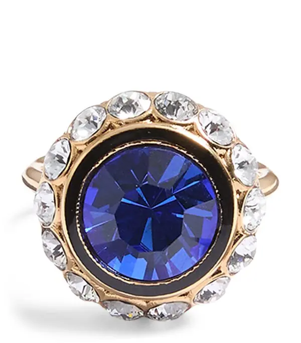 Valentino Garavani Crystal Vlogo Signature Ring - Blue