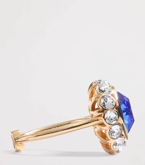 Valentino Garavani Crystal Vlogo Signature Ring - Blue