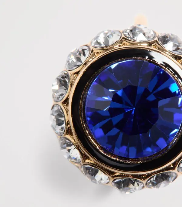 Valentino Garavani Crystal Vlogo Signature Ring - Blue