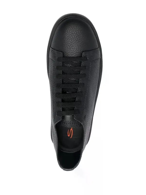 Santoni Leather Low-top Trainers - Black