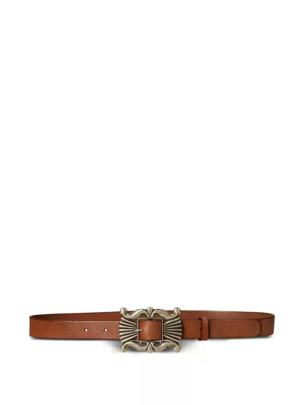 Polo Ralph Lauren Decorative Buckle Leather Belt - Brown