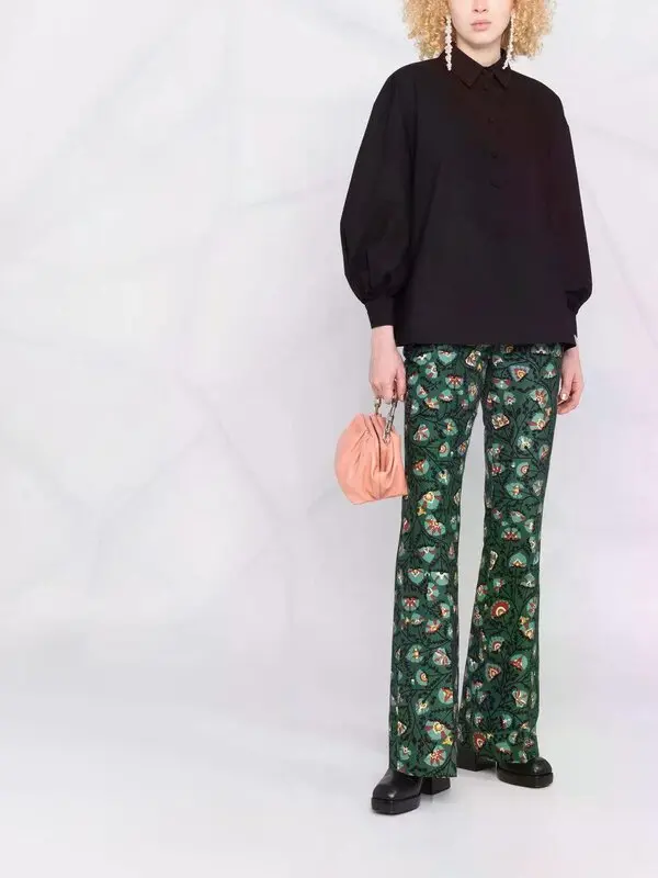 La DoubleJ Cotton Shirt With Button Placket - Black