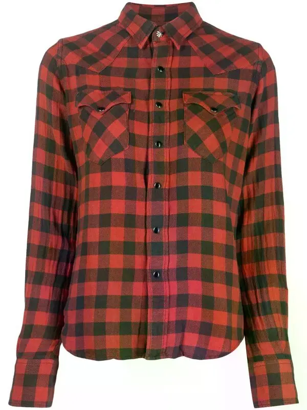 Ralph Lauren Check Print Linen Shirt - Red