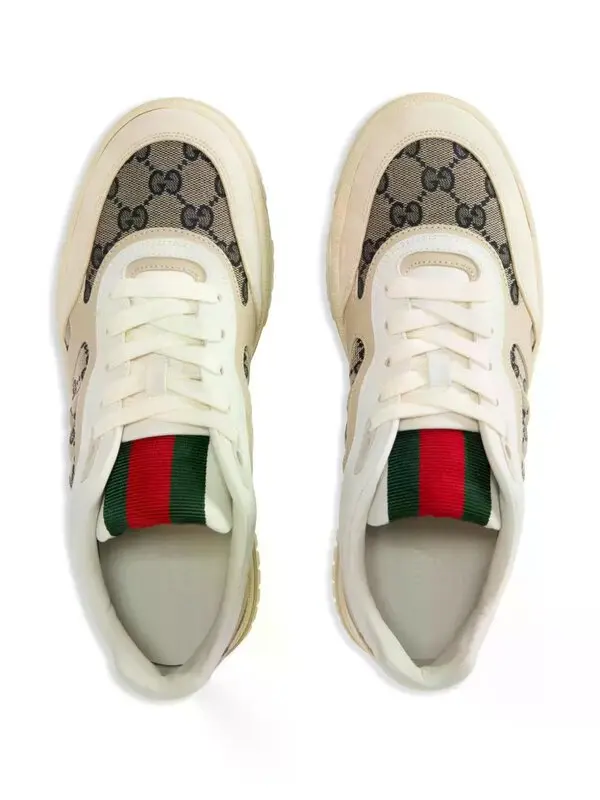 Gucci Canvas Monogram Lace-up Sneakers