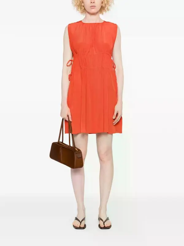 Asceno Mini Dress With Self-tie Fastening - Orange