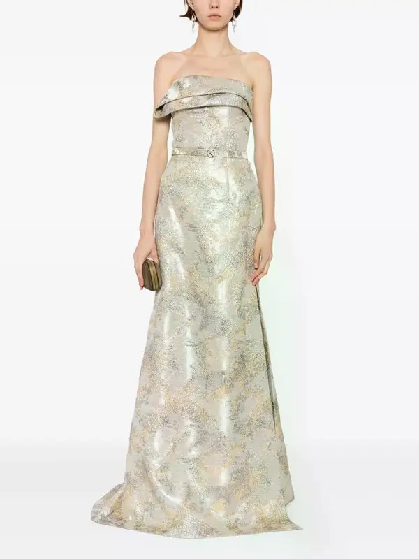 SAIID KOBEISY Brocade Gown - Grey