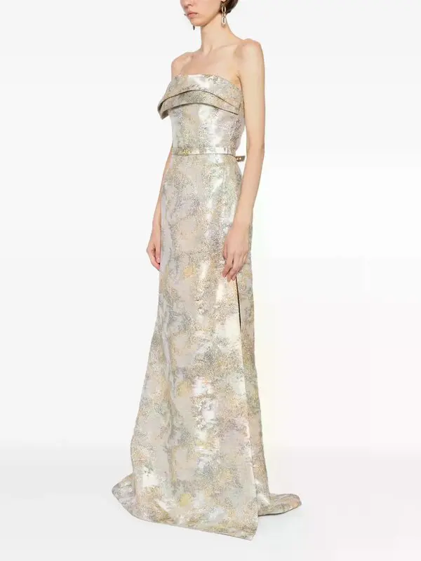SAIID KOBEISY Brocade Gown - Grey