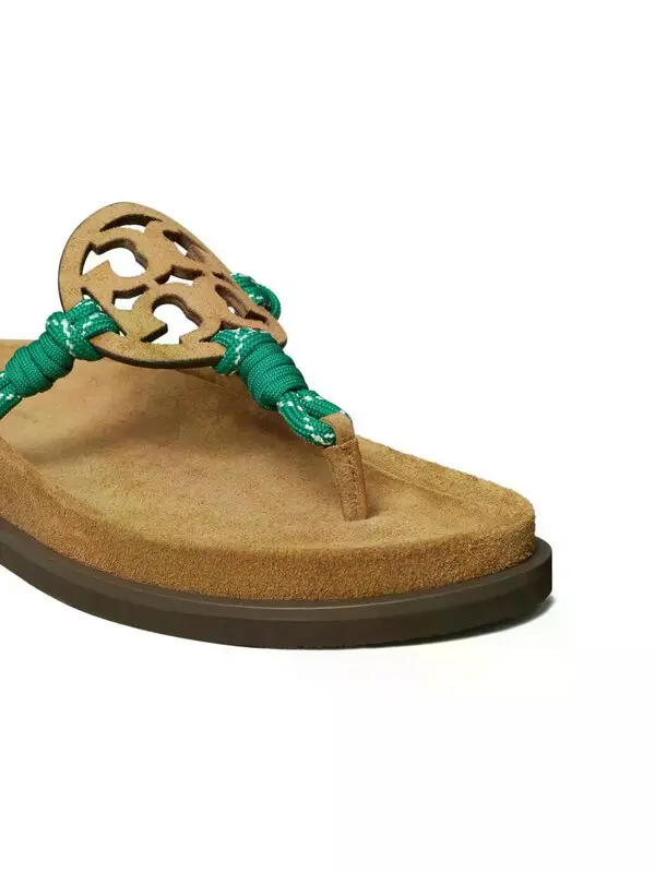 Tory Burch Miller Cloud Thong Flat Sandals With Knotted Rope Detailing