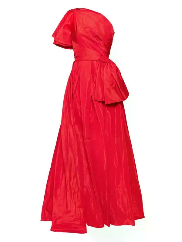 SAIID KOBEISY Off-shoulder Taffeta Gown With Bow Detail - Red