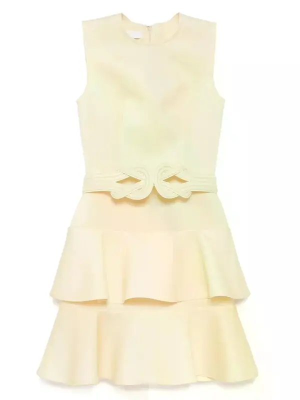 SAIID KOBEISY Sleeveless Ruffled Mini Dress - Yellow