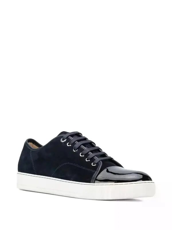 LANVIN Patent-toe Suede Sneakers - Blue