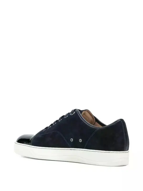 LANVIN Patent-toe Suede Sneakers - Blue