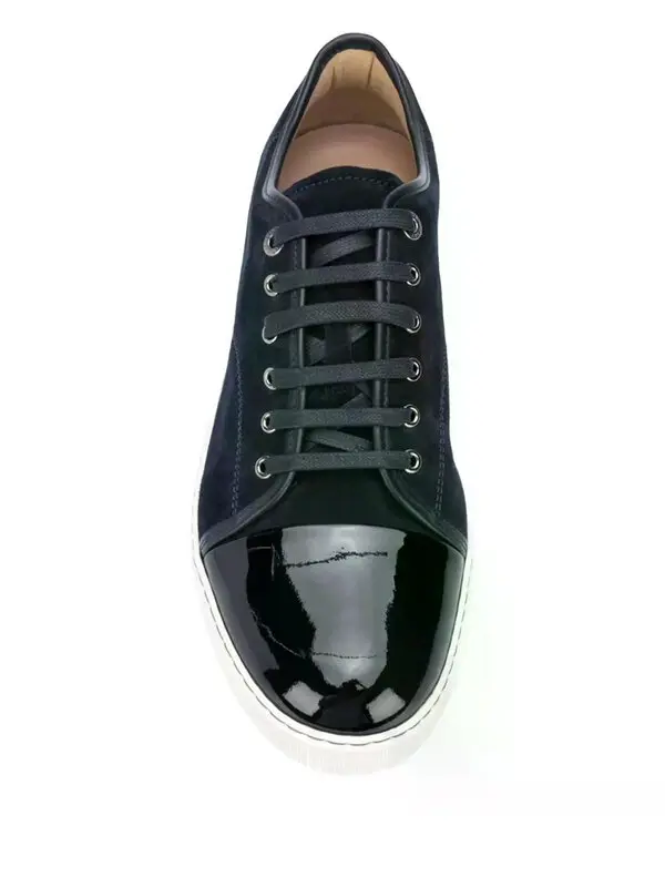 LANVIN Patent-toe Suede Sneakers - Blue