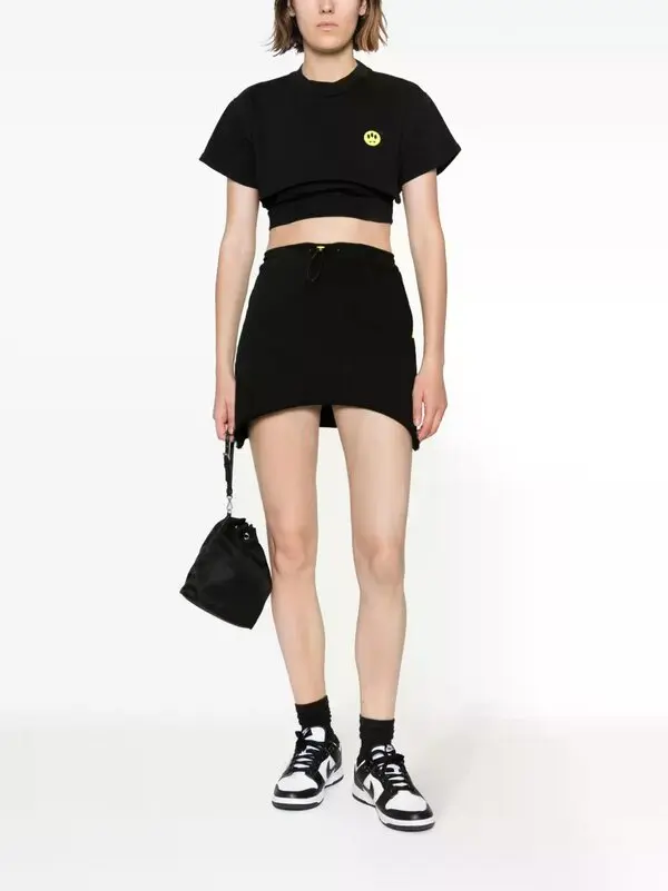 BARROW Drawstring-fastening Cotton Miniskirt