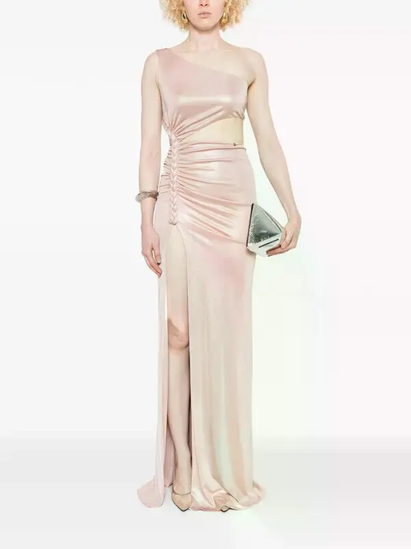 NISSA One-shoulder Ruched Maxi Dress With Side Slit