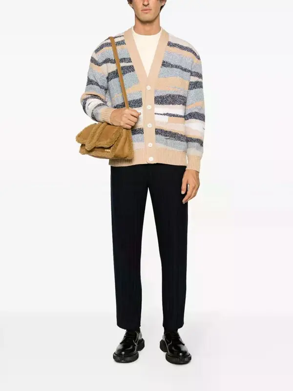 Missoni Zigzag-jacquard Wool Cardigan - Neutrals