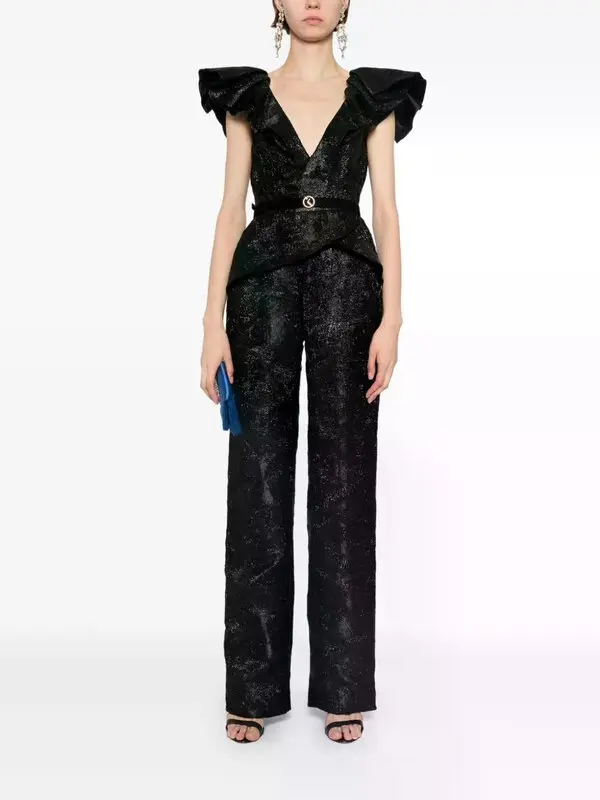 SAIID KOBEISY Brocade Jumpsuit - Black