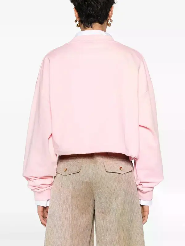 Marni Logo-embroidered Cropped Sweatshirt