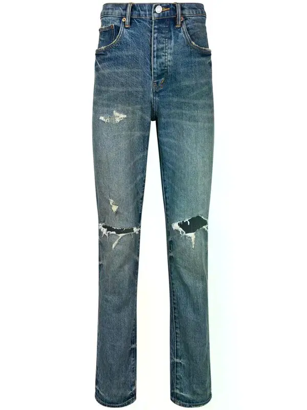 PURPLE BRAND Vintage Aged Blowout Jeans - Blue