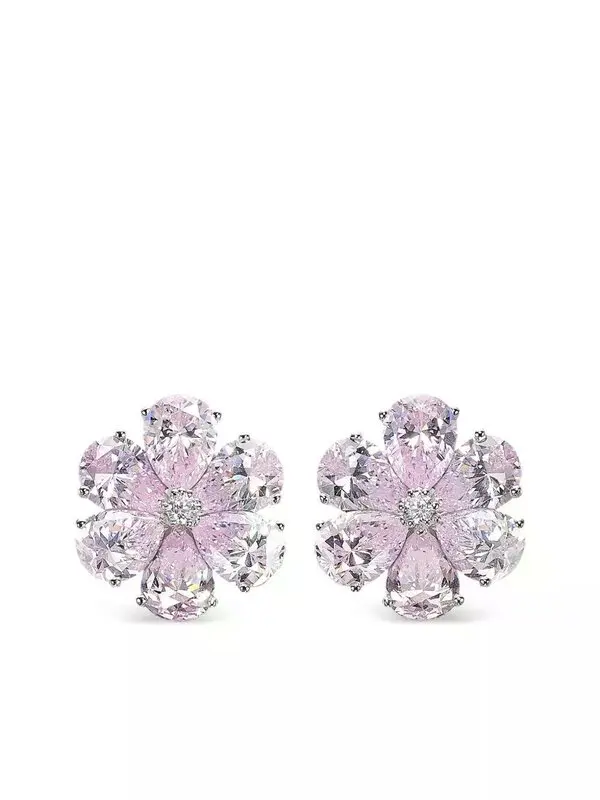 ANABELA CHAN 18k White Gold Marguerite Daisy Diamond Earrings - Silver