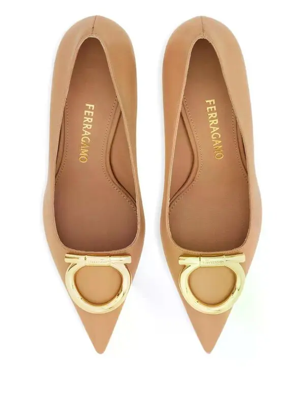 FERRAGAMO Leather Maxi Gancini Pumps