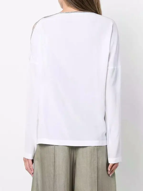 Brunello Cucinelli Silk Cold-shoulder Blouse